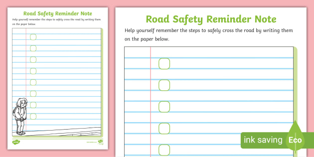 Road Safety Reminder Note
