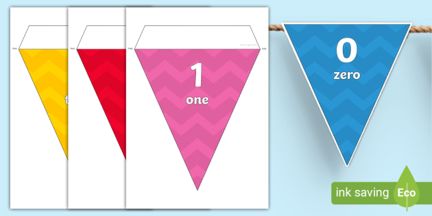 Minus 100 to 100 Multicolored Display Bunting - Multicolored 0-100 on ...