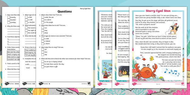 Starry-Eyed Stan Differentiated Reading Comprehension Activity