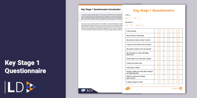 Key Stage 1 Pupil Questionnaire (Teacher-Made)
