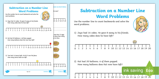 Word Problems Using Number Lines Number Lines Superstar Worksheets