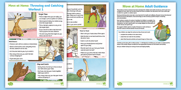 Move at Home: Throwing and Catching 1 Workout (teacher made)