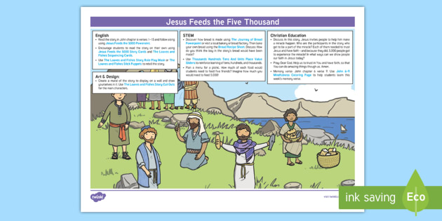 Jesus Feeds the 5000 Bible Lesson Ideas (teacher made)