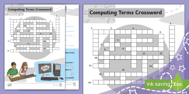 Computing Terms Crossword (Ages 7 - 11) (teacher made)