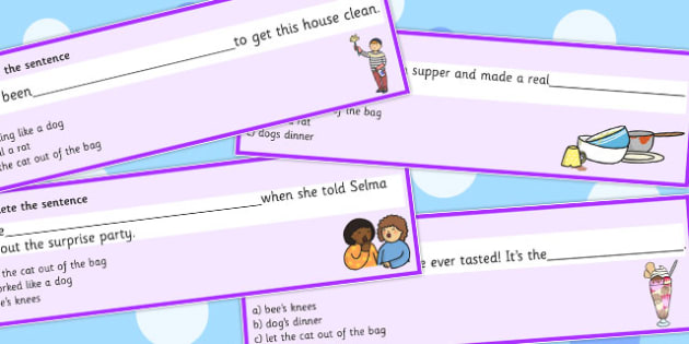 Animal Idioms Complete The Sentence (teacher made)