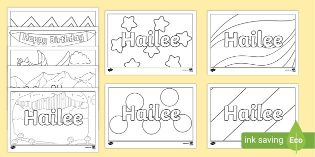 FREE! - Hailee Name Simple Colouring Activity Sheets
