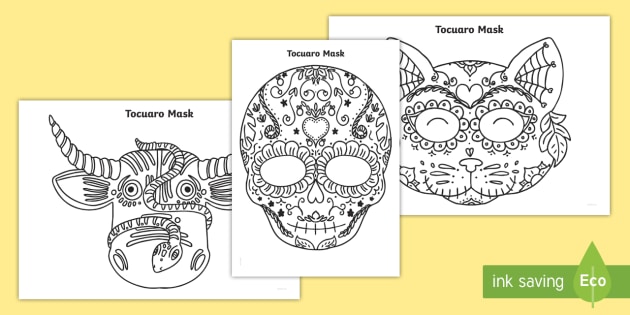 Tocuaro Masks Colouring Worksheets (teacher made)