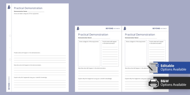 Practical Demonstration Worksheet | KS3 & GCSE | Beyond