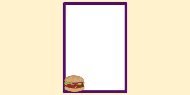 FREE! - Hamburger Page Border | Page Borders | Twinkl