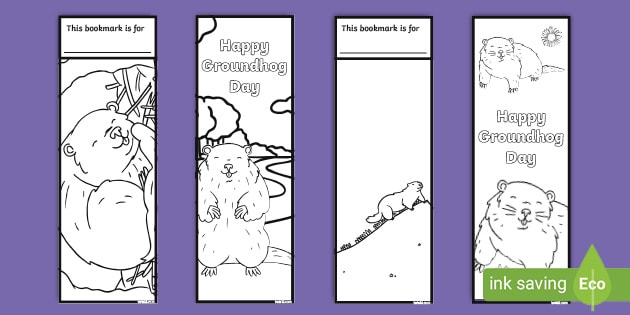 FREE! - Groundhog Day Bookmarks to Colour | Resources | Twinkl