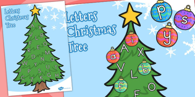 Upper and Lowercase Letter Christmas Tree Matching Activity