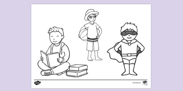 FREE! - For Boys Colouring Page | Colouring Sheets