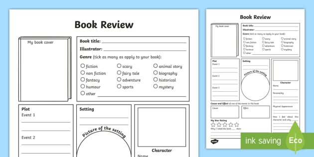 * NEW * In-Depth Book Review Writing Template - write, reading, read, books