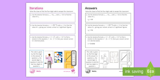 GCSE Escape the Room: Iterations Challenge Card - GCSE Maths