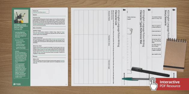 KS3 English Language Fiction Writing Lesson 3: Character Types
