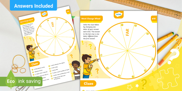 Word Change Wheel Puzzle #8 - Twinkl - Kids Puzzles