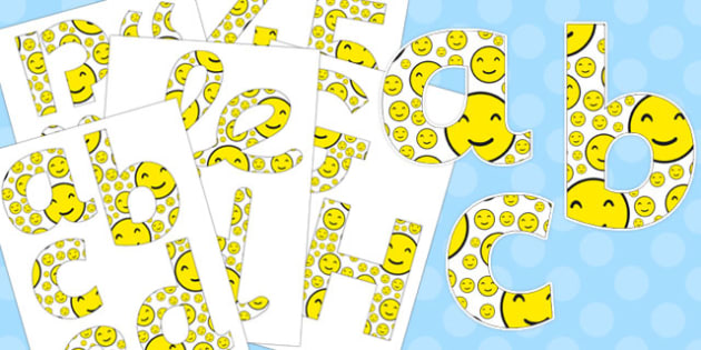 👉 Smiley Face Display Lettering (teacher made)