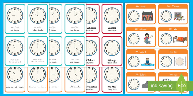 👉 Time in Māori | Te Reo Māori Flashcards | Maths | Twinkl NZ