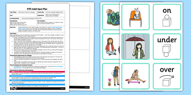Positional Language Mapping Activity EYFS Adult Input Plan and Resource ...