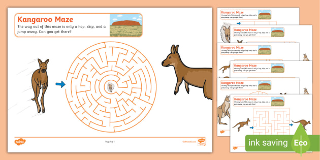 FREE! - Kangaroo Maze Activity Worksheets (teacher made)