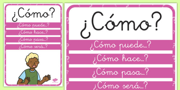 Pósters de palabras interrogativas ¿Cómo? (teacher made)