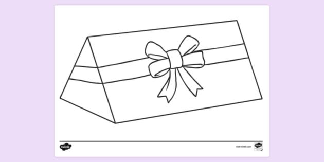 FREE! - Triangular Prism Present Colouring Sheet | Colouring Sheets