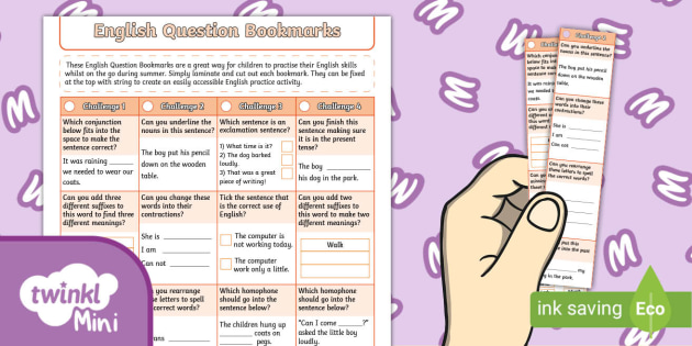 English Question Bookmark (Teacher-Made)