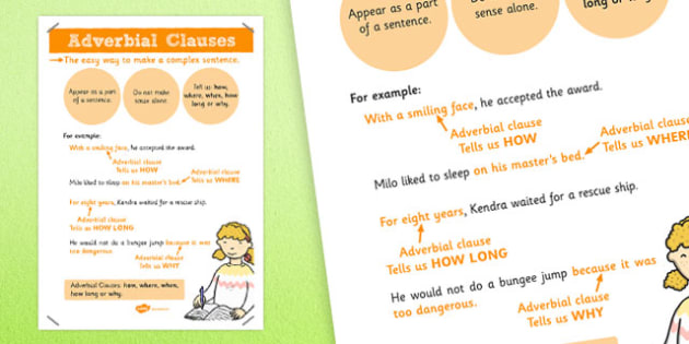Adverbial Clauses Poster (teacher made)