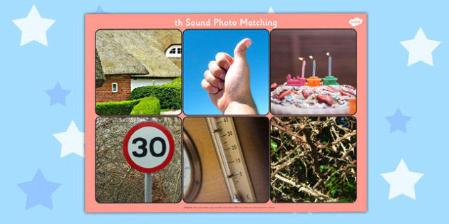 Initial 'th' Sound Photo Matching Board and Cards - matching