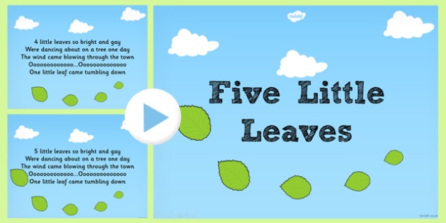 Five Little Leaves Counting Song PowerPoint (teacher made)