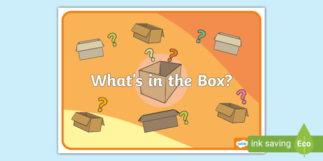 * NEW * What's in the Box? Display Sign,Inside the Box