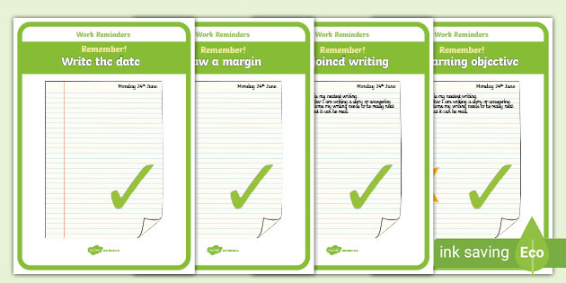 Literacy Work Reminder Posters