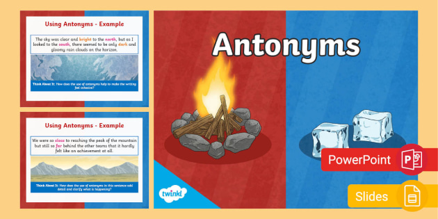 Antonyms PowerPoint & Google Slides (teacher made)