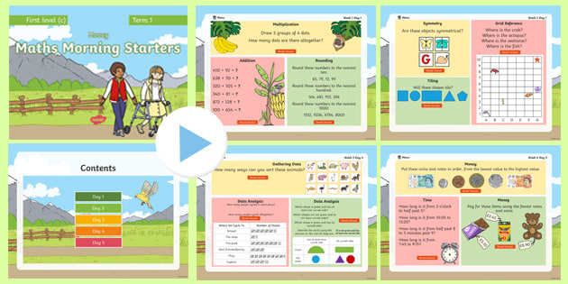 Maths Morning Starters First Level (c) Term 1 PowerPoint Pack
