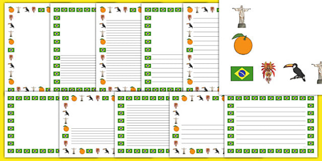 FREE! - Brazil Page Borders (teacher made)