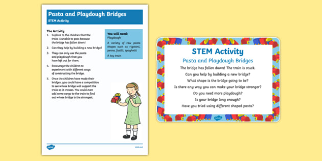 Pasta and Playdough Bridges STEM Activity and Prompt Card Pack