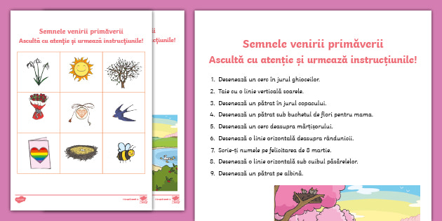 Semnele primăverii – Fișă de lucru (teacher made)