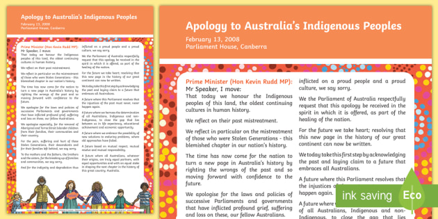 FREE! - Apology to Australia's Indigenous Peoples Display Poster-Australia