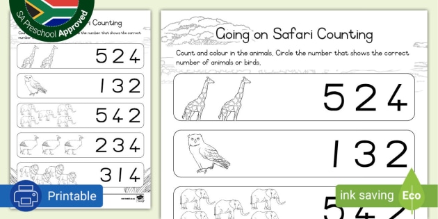 Going on Safari Counting Activity (teacher made)