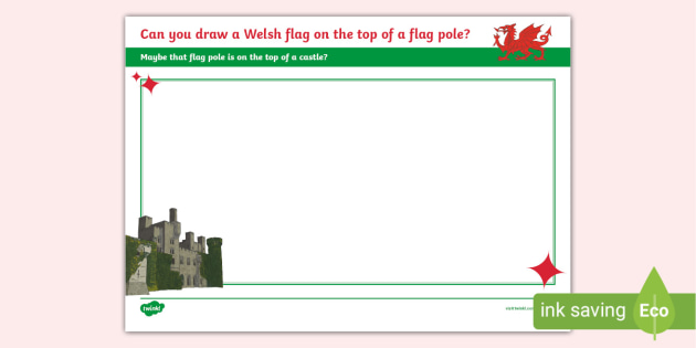 FREE! - Welsh Flag Drawing Prompt (teacher made)