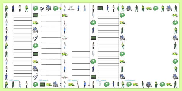 FREE! - Ambulance Service Page Borders (teacher made)