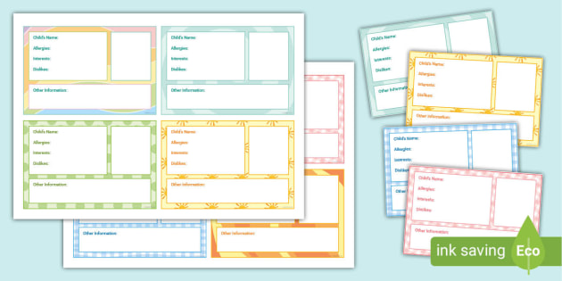 Child Information Cards with Photo (teacher made)