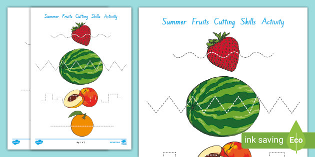 Summer Fruits Cutting Activity (teacher made)