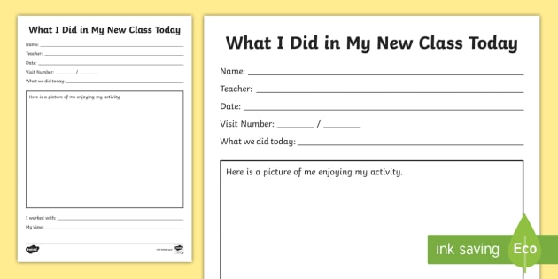 Transition Visit Activity Record (teacher made)