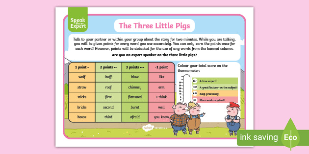 KS1 Speak like an Expert Card: The Three Little Pigs
