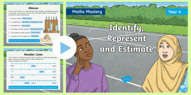 Year 4 Identify, Represent and Estimate Place Value Maths Mastery PowerPoint-