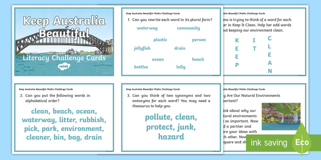 5-6 Keep Australia Beautiful Literacy Challenge Cards
