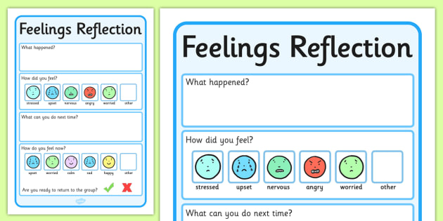 Feelings Reflection - Feelings, Reflection, Think, Emotions, Feel, today i