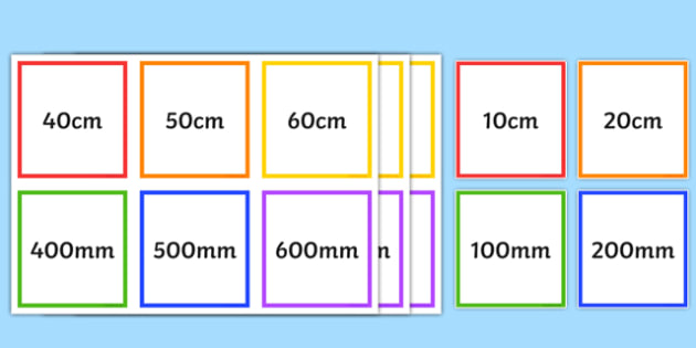 mm cm m km Equivalents Matching Cards - mm, cm, m, km