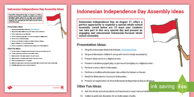 Indonesian Independence Day Assembly Ideas (teacher made)